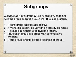 Exploring Group Theory in Discrete Mathematics | PPT