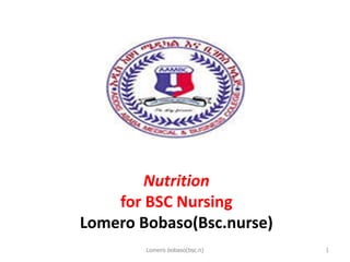 1. Introduction to nutrition power point for Bsc Nursing students | PPT