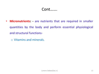 1. Introduction to nutrition power point for Bsc Nursing students | PPT
