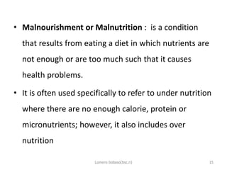1. Introduction to nutrition power point for Bsc Nursing students | PPT