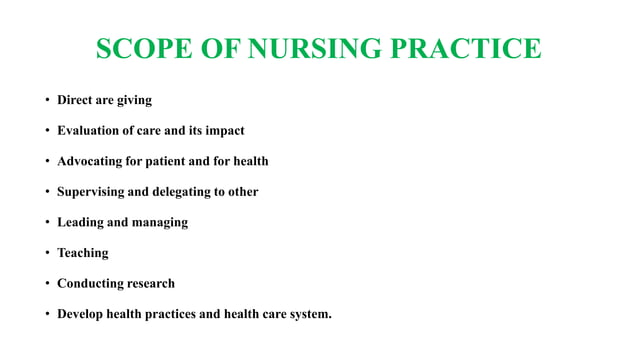 Scope of Nursing - Nursing Foundation (FON) | PPTX