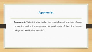 1. Introduction to Agriculture and Agronomy.pptx