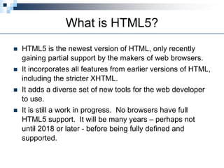 1._Introduction_to_HTML5 powerpoint presentation | PPT | Web Development | Internet