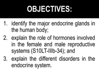The endocrine system grade 10 quarter 3 science | PPTX