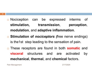 1. Pain management,pain types and pathophysiology | PPTX