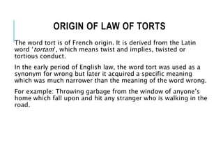 1. Lecture on Nature and Scope of Law of Tort.pptx | Law