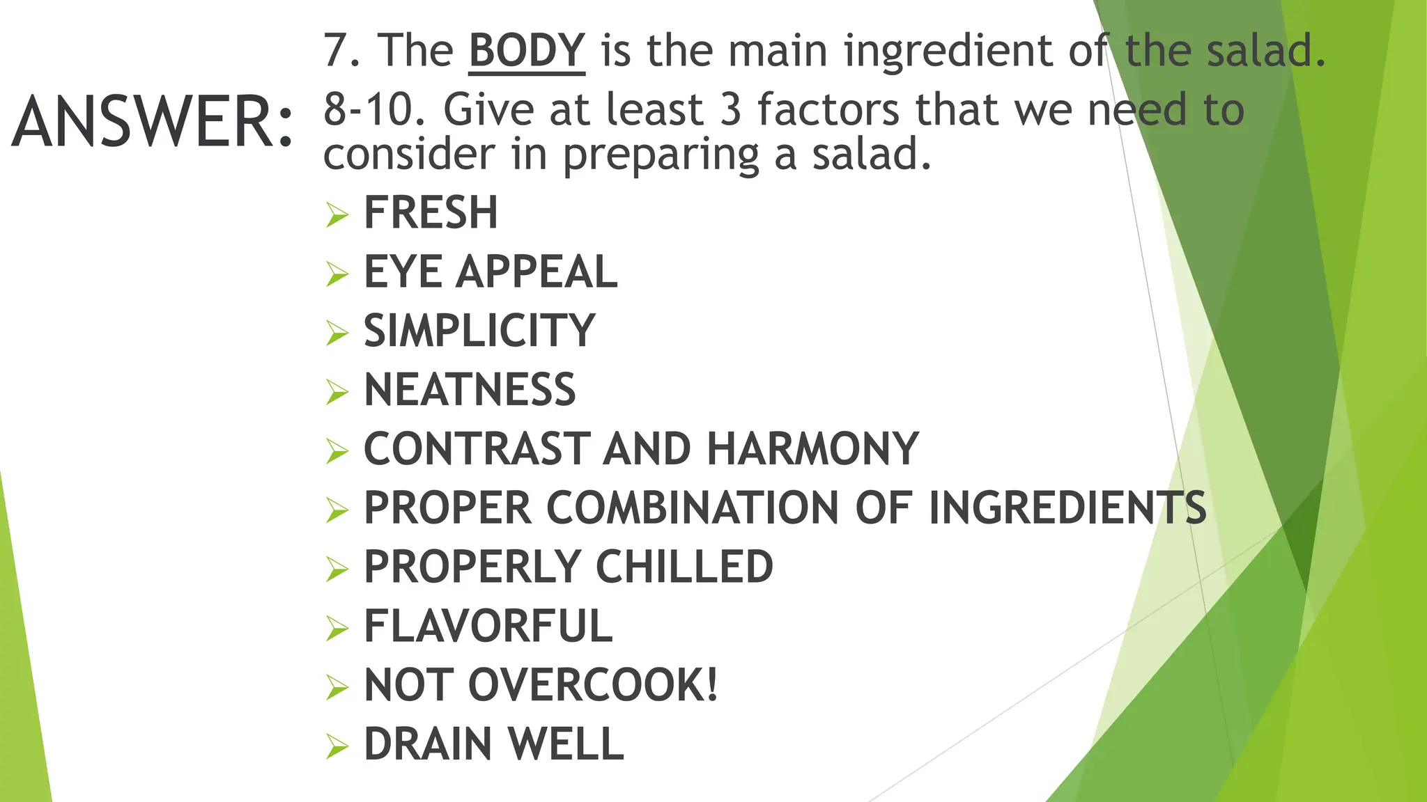 COOKERY 9 Lesson 1.2 Components of Salad.pptx