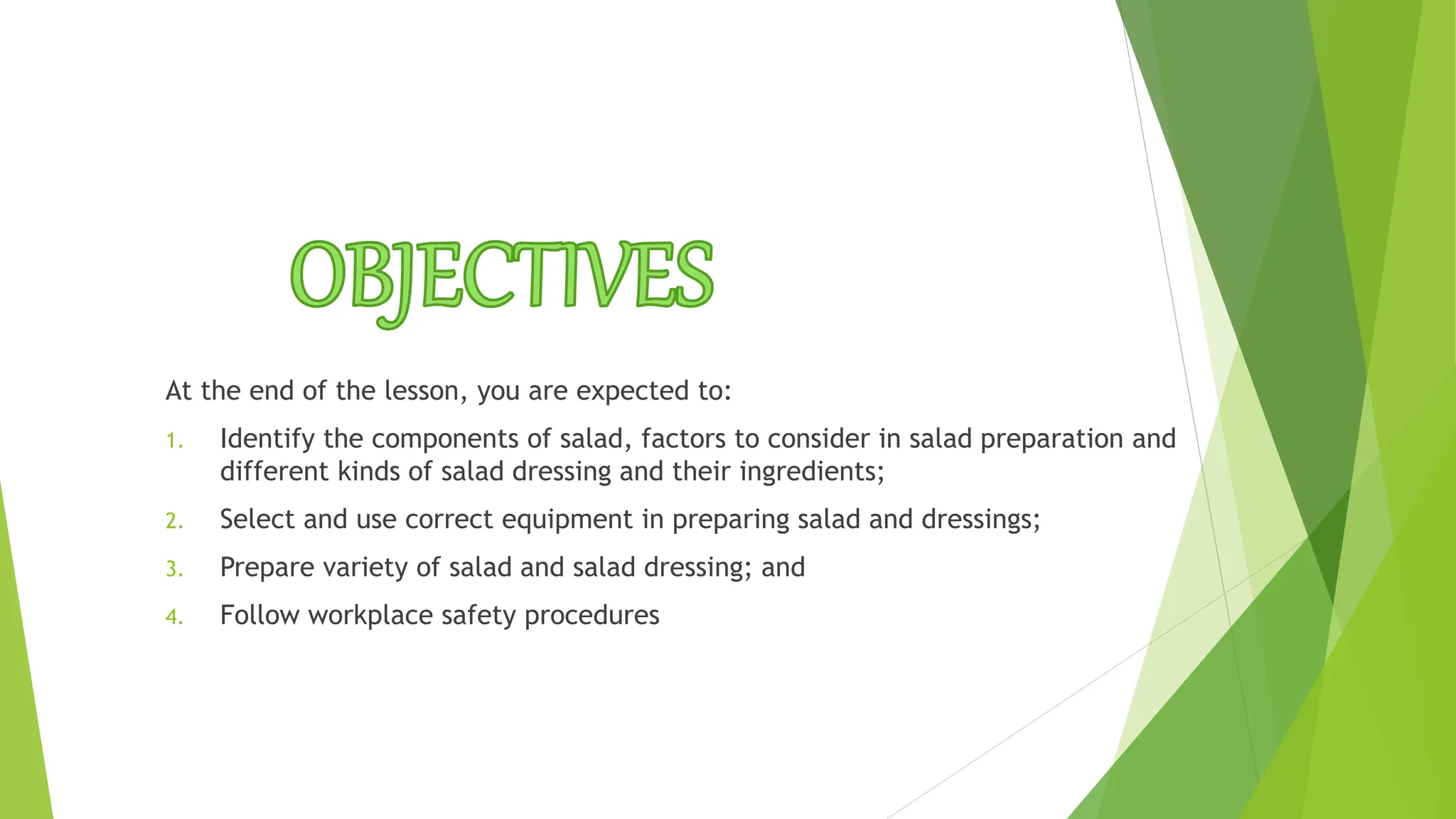 COOKERY 9 Lesson 1.2 Components of Salad.pptx