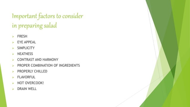 COOKERY 9 Lesson 1.2 Components of Salad.pptx | Cooking | Food & Drink