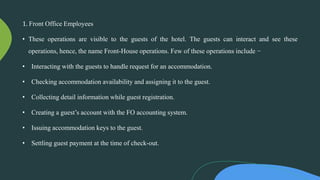 1. FO Introduction. what is front office operations | PPTX