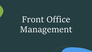 1. FO Introduction. what is front office operations | PPTX