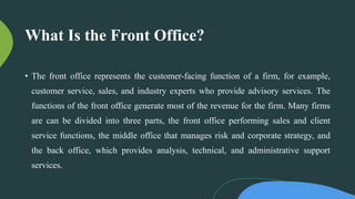 1. FO Introduction. what is front office operations | PPTX