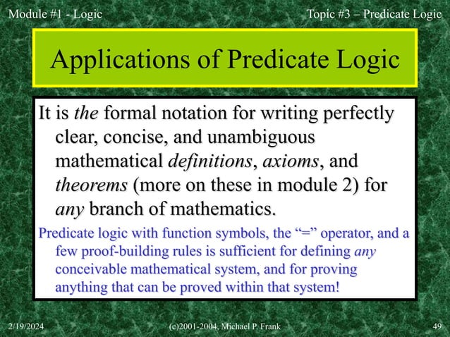 Logic - mathematics in the modern world. | PPT | Chemistry | Science
