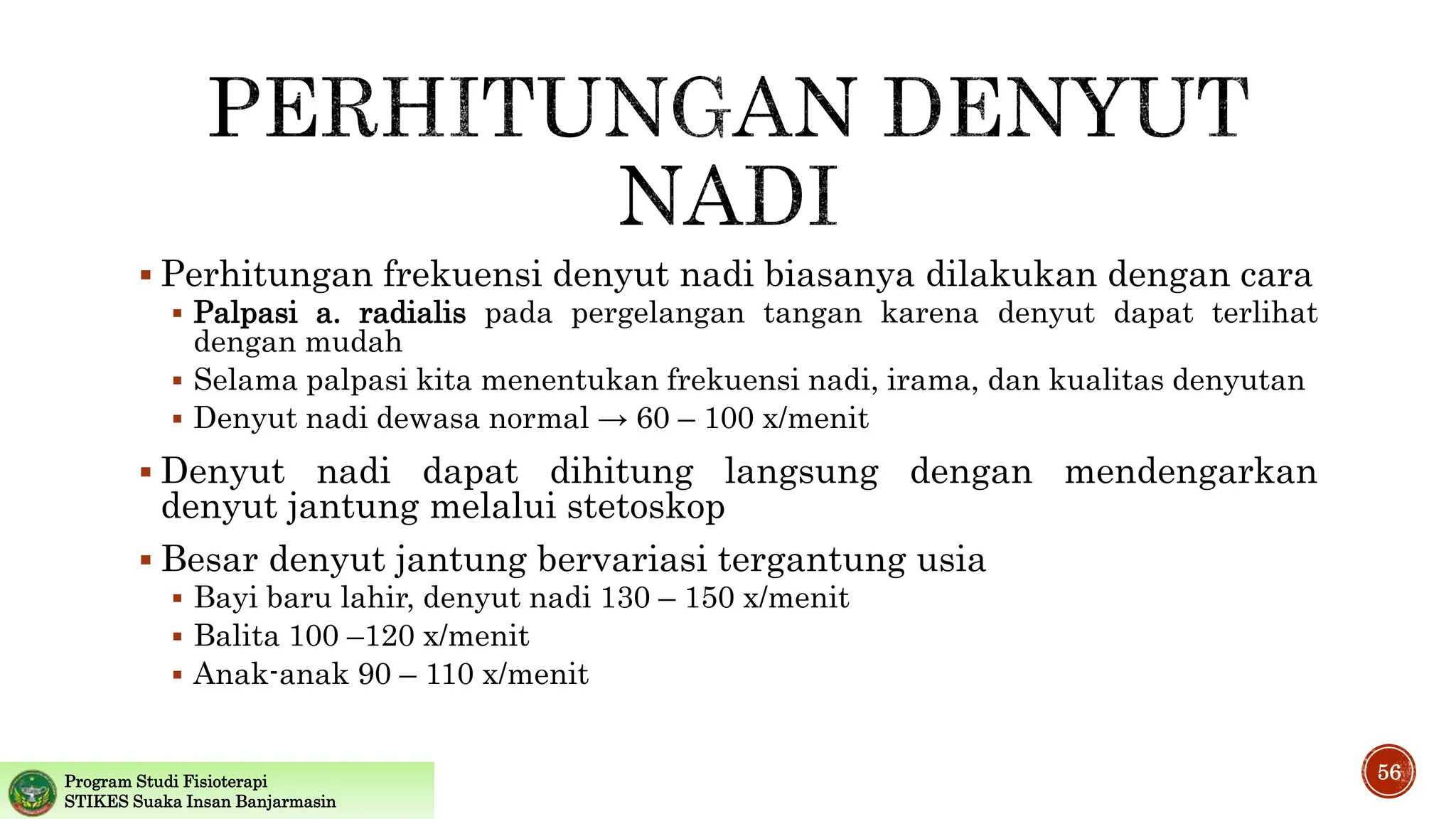 INSPEKSI, PALPASI, PERKUSI, AUSKULTASI - SARJANA FISIOTERAPI | PPTX