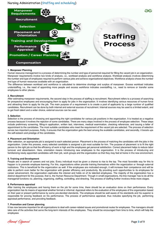 Staffing and scheduling .. nursing administration | PDF