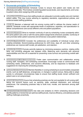 Staffing and scheduling .. nursing administration | PDF