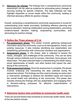 Community assessment .. Community health nursing | PDF