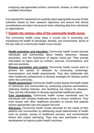 Community assessment .. Community health nursing | PDF