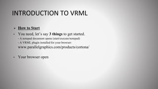 Start VRML using Cortona 3d (RapidViewer3d) | PPT