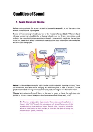 1. Qualities of Sound. Pitch, Duration, intensity. Timbre | PDF