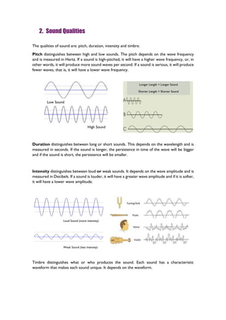 1. Qualities of Sound. Pitch, Duration, intensity. Timbre | PDF
