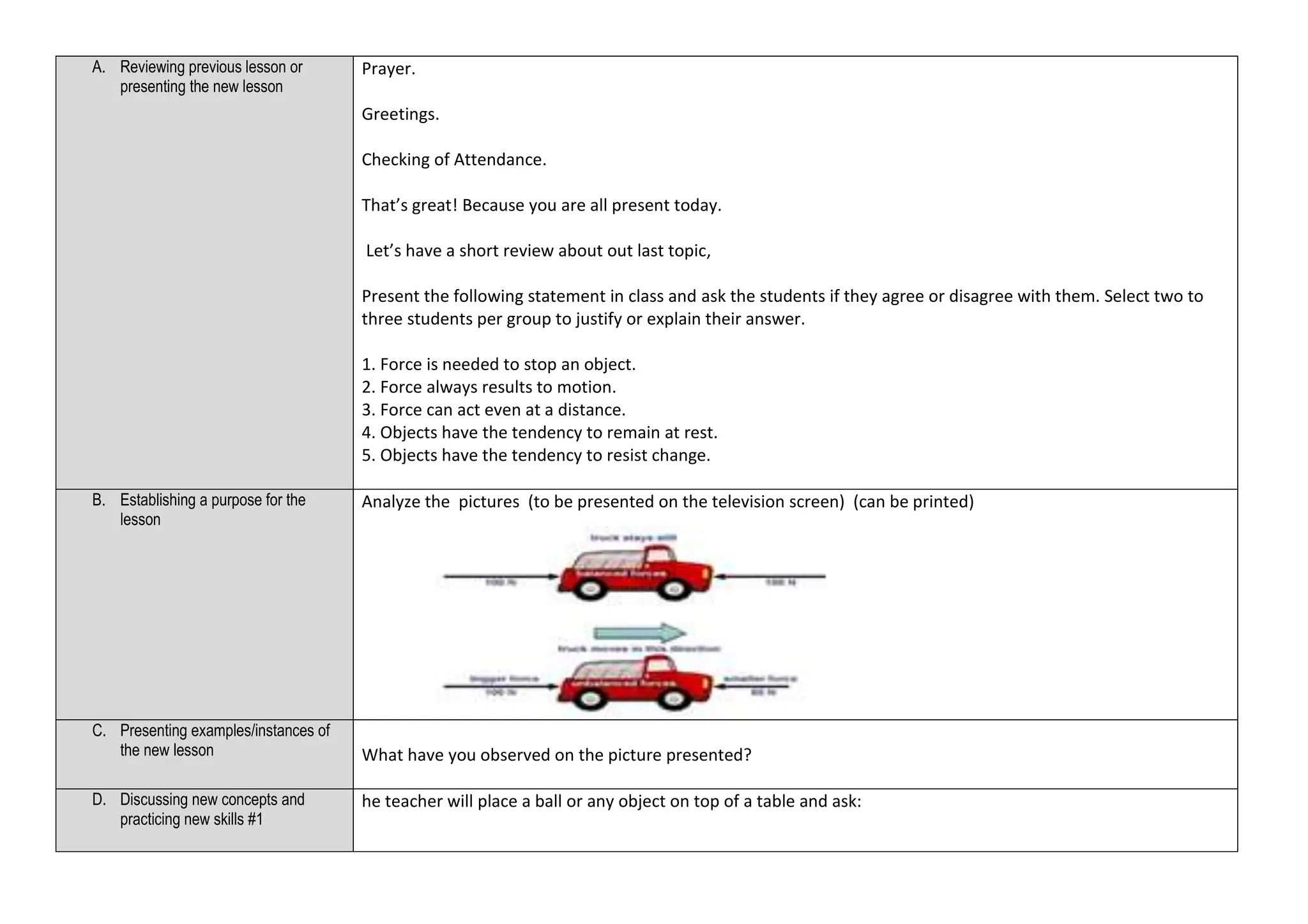 Daily lesson plan for science and more . | DOCX