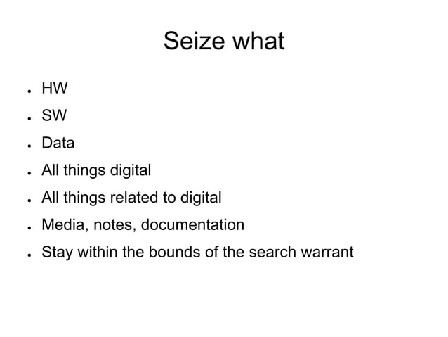 Seizing Electronic Evidence & Best Practices – Secret Service | PPT