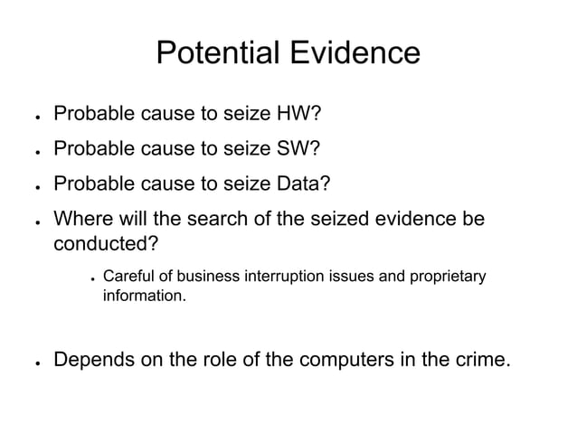 Seizing Electronic Evidence & Best Practices – Secret Service | PPT