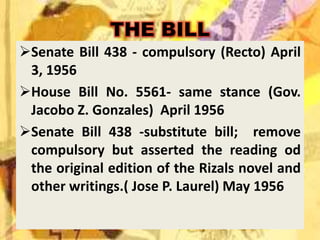 RA 1425 RIZAL LAW ,ITS PROPONENTS AND WHY IS IT CONSIDERED AS ...