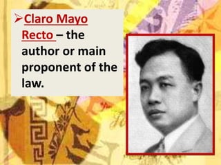 RA 1425 RIZAL LAW ,ITS PROPONENTS AND WHY IS IT CONSIDERED AS ...