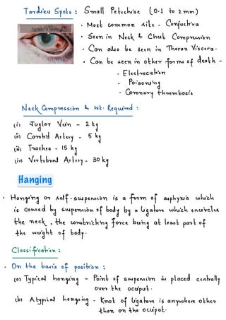 1. Asphyxia - violent asphyxial death hanging strangulationss | PDF