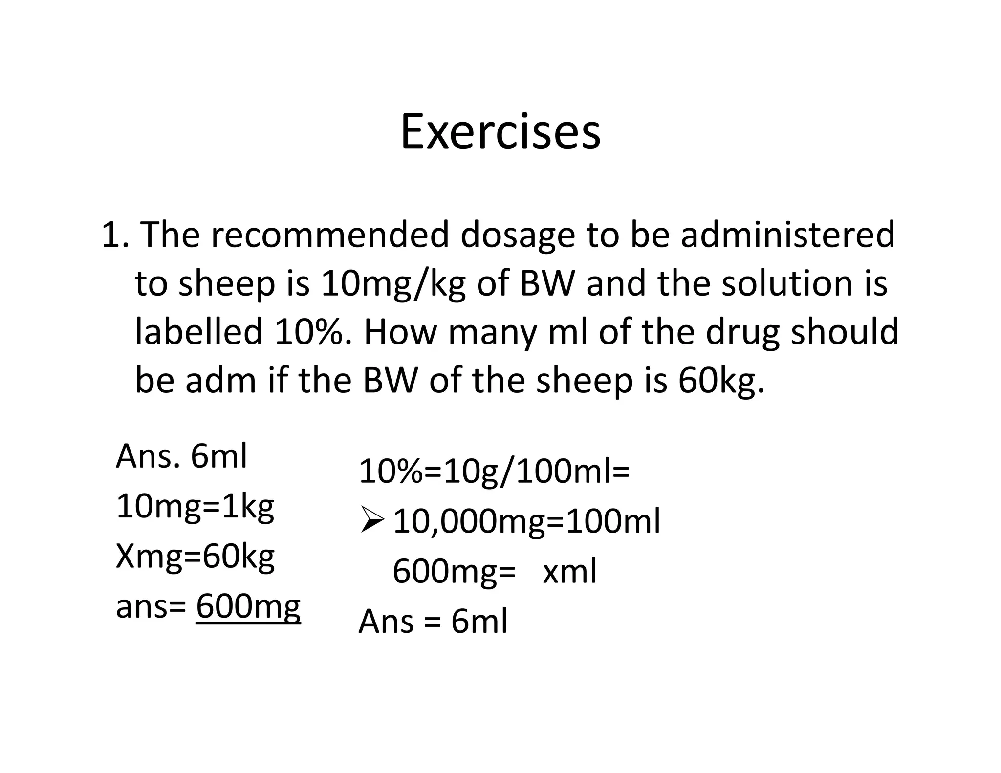 1. Drug Dose calculation.pdf for veterinary | PDF