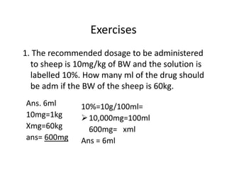 1. Drug Dose calculation.pdf for veterinary | PDF