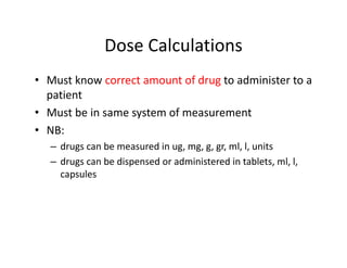 1. Drug Dose calculation.pdf for veterinary | PDF