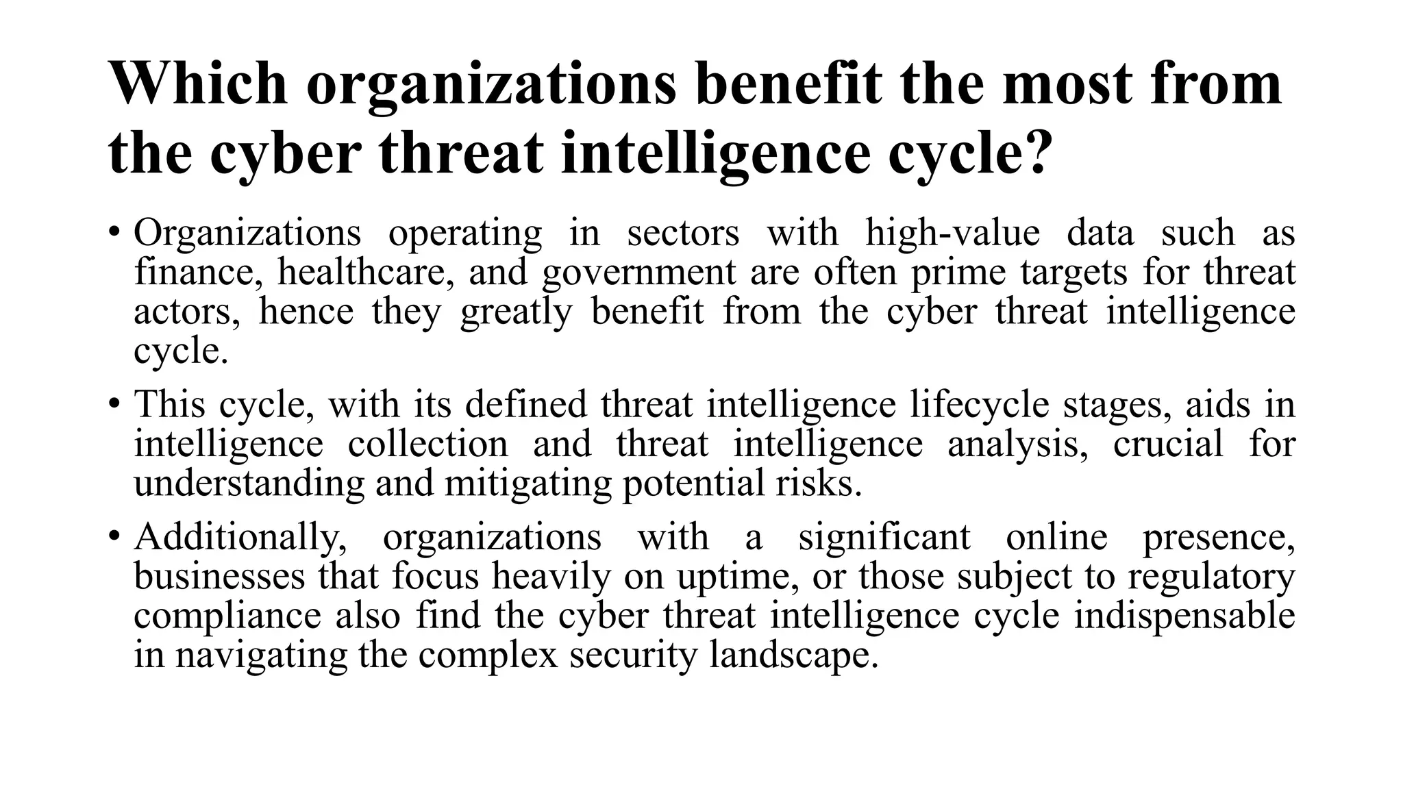 Threat intelligence life cycle steps by steps | PPTX