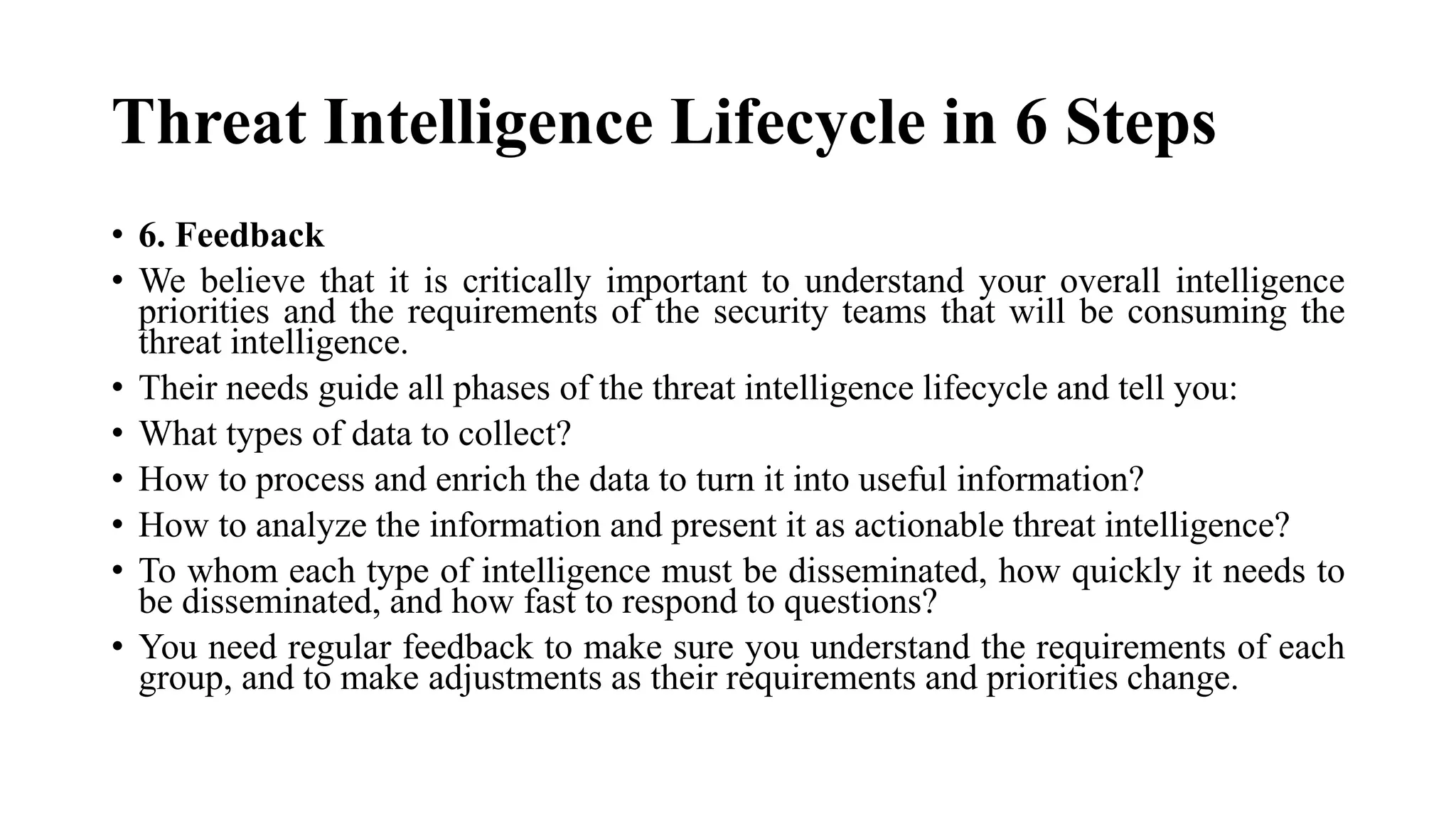 Threat intelligence life cycle steps by steps | PPTX
