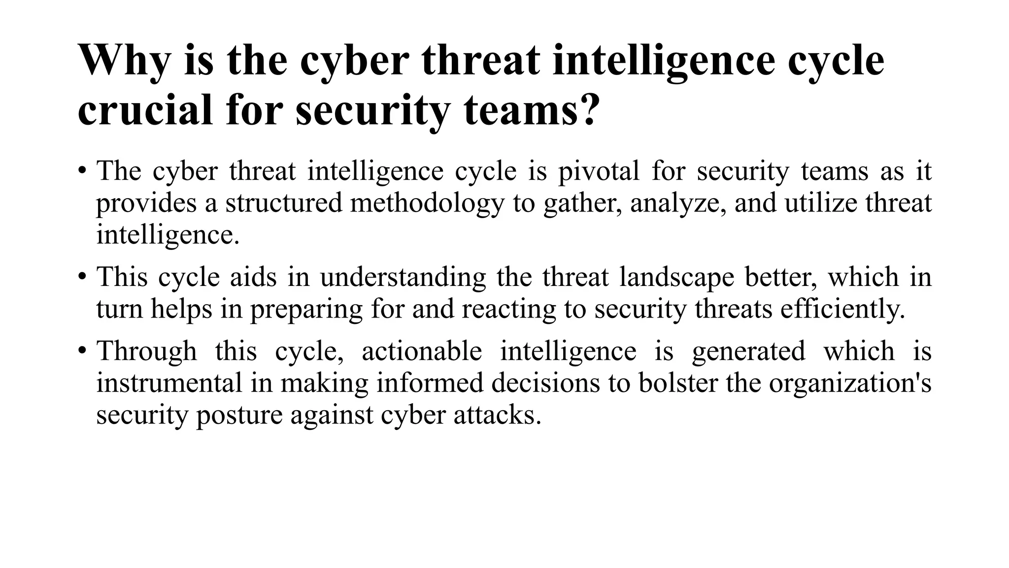 Threat intelligence life cycle steps by steps | PPTX