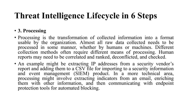 Threat intelligence life cycle steps by steps | PPT