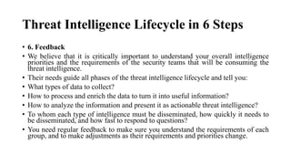 Threat intelligence life cycle steps by steps | PPTX | IT and Internet ...