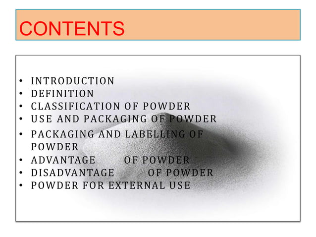 Powders, types of powders, hygroscopic, deliquesant | PPTX | Skin Care ...