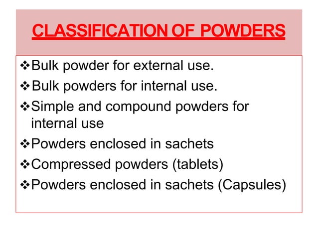 Powders, types of powders, hygroscopic, deliquesant | PPTX | Skin Care ...