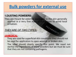 Powders, types of powders, hygroscopic, deliquesant | PPTX
