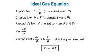 GAS LAWS AND GENERAL GAS EQUATION (CHARLES, BOYLES AND AVOGADRO) | PPTX
