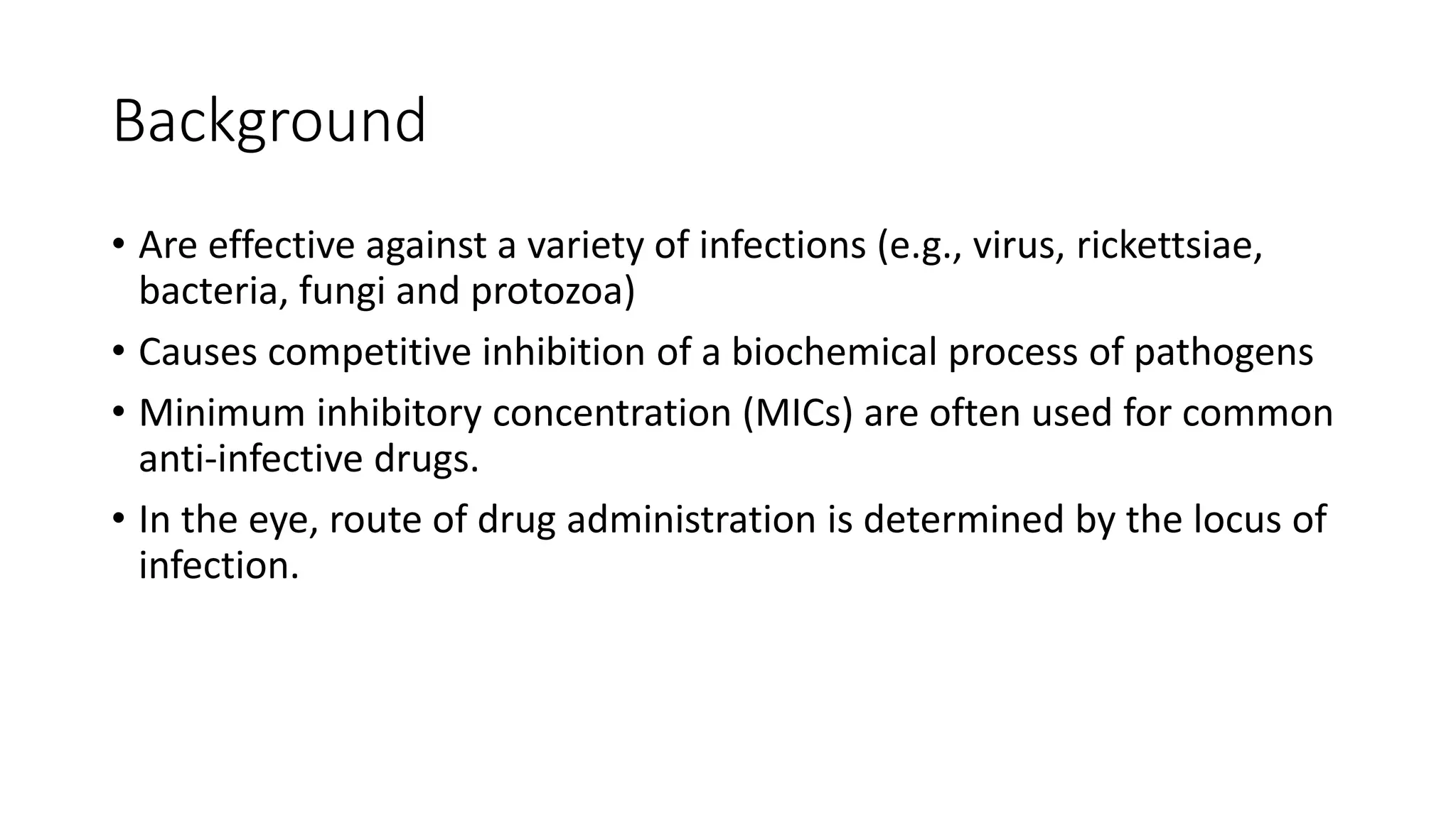 Ocular anti-infective agents: Antibiotics, Antivirals and antifungals ...