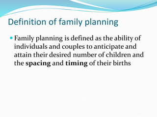 1. Introduction to Family planning method | PPT