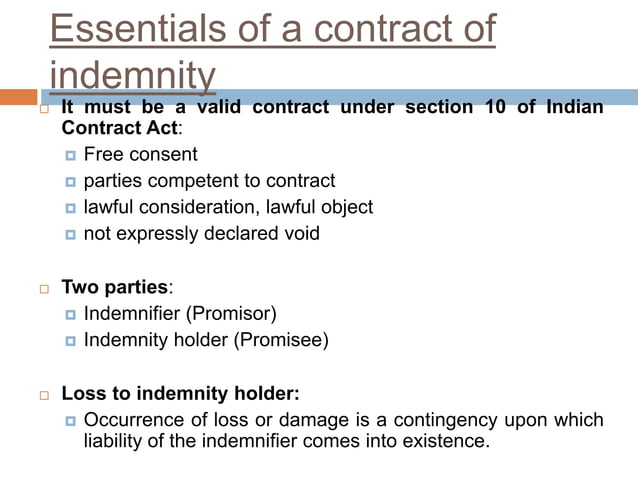 1. Contract of Indemnity (special contracts).pptx | Motor Insurance | Insurance