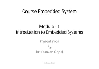 Embedded System Introduction and Basics | PPT