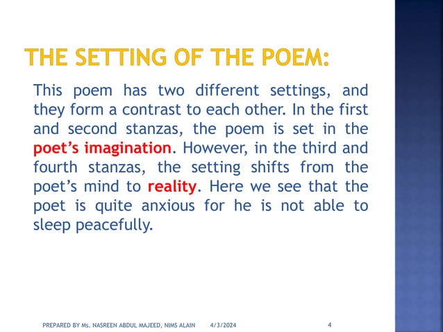 Grade 11 TO SLEEP-POEM WITH POETIC DEVICES.pptx | Sleep Disorders ...