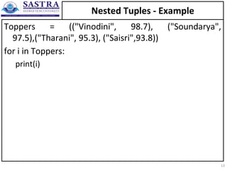 1.10 Tuples_sets_usage_applications_advantages.pptx | Programming ...