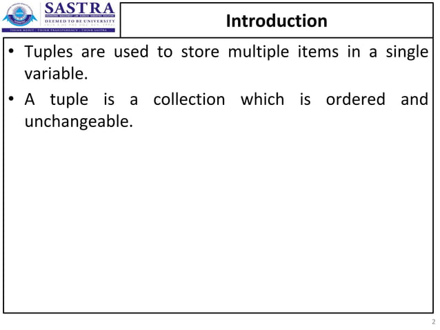 1.10 Tuples_sets_usage_applications_advantages.pptx | Programming ...